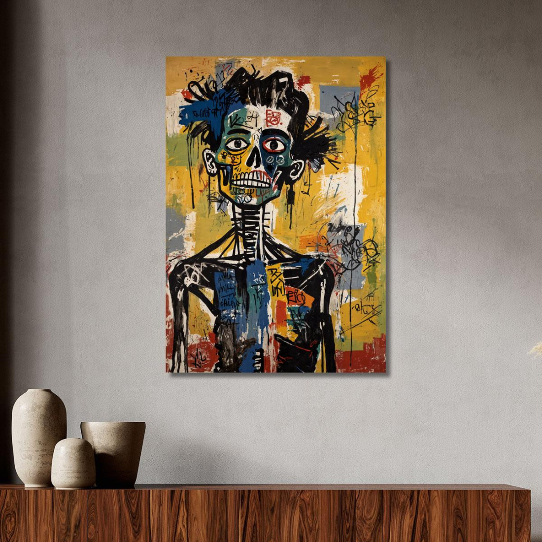 Skelett-Rebellion Neuinterpretation Jean-Michel Basquiat drucken auf leinwand