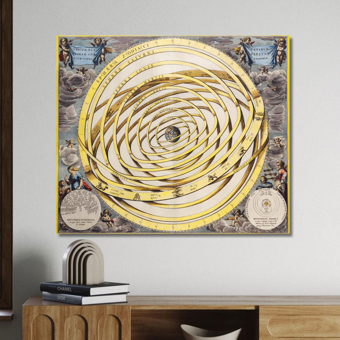 Tableau Carte Du Système Solaire Avec Modèle Géocentrique Et Sphères ...